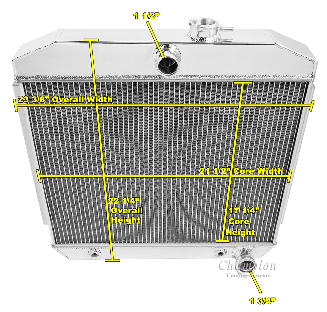 1955-1957 Chevrolet Bel Air with V8 Mounts All Aluminum Radiator ...