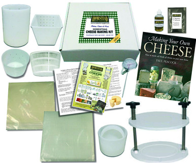 Homestead Cheese Making Kit with 5 Moulds Plus Book & Cheese Press for ...