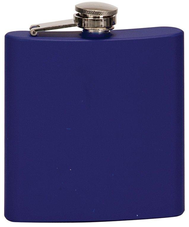 Custom Engraved Stainless Steel Flask in Matte Blue - Northwest Gifts
