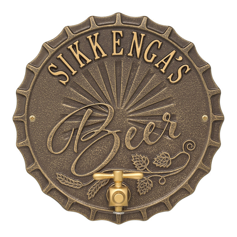 Beer Cap Brew Pub Personalized Metal Plaque with Bottle Opener ...