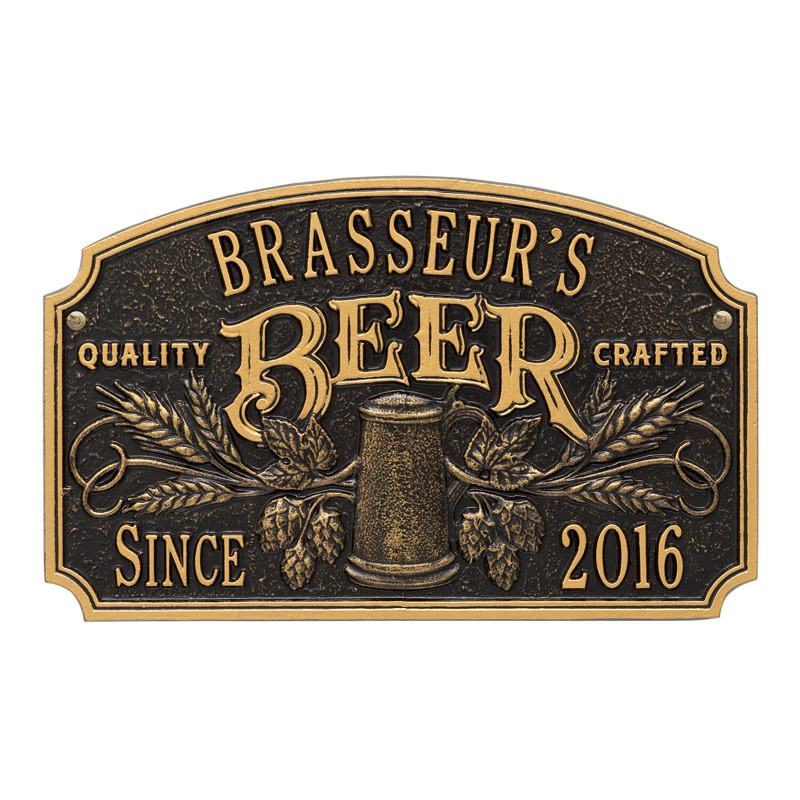 Quality Crafted Beer Plaque Personalized Metal Home Bar Sign ...