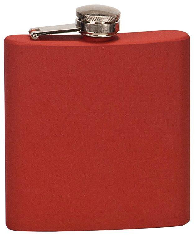 Custom Engraved Stainless Steel Flask in Matte Red - Northwest Gifts