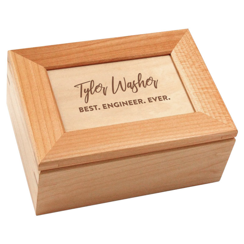 Custom Engraved Maple Wood Keepsake Box - Northwest Gifts