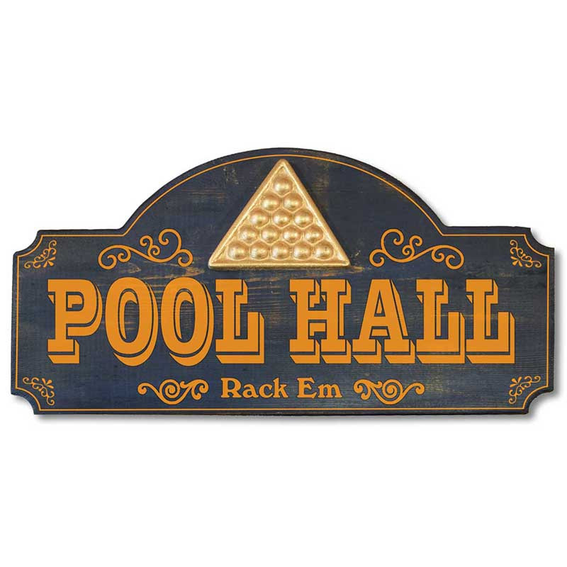Pool Hall Vintage Billiards Plaque - Northwest Gifts