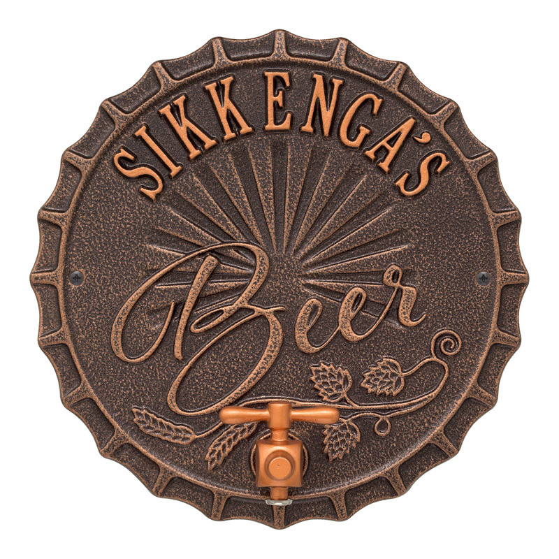 Beer Cap Brew Pub Personalized Metal Plaque with Bottle Opener ...