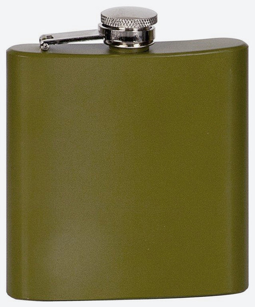 Custom Engraved Stainless Steel Flask in Matte Green - Northwest Gifts