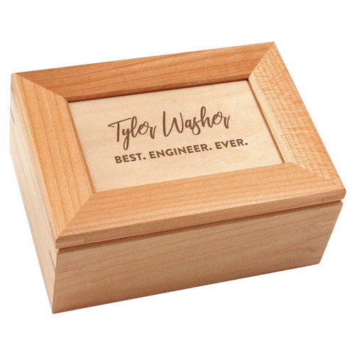 Custom Engraved Maple Wood Keepsake Box - Northwest Gifts