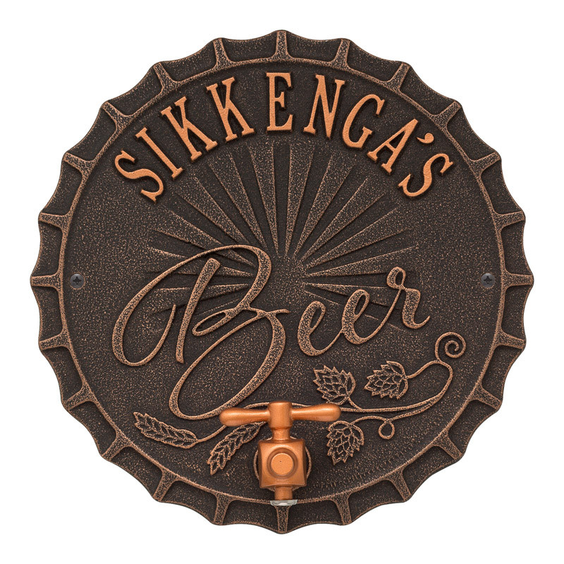 Quality Crafted Beer Plaque Personalized Metal Home Bar Sign ...