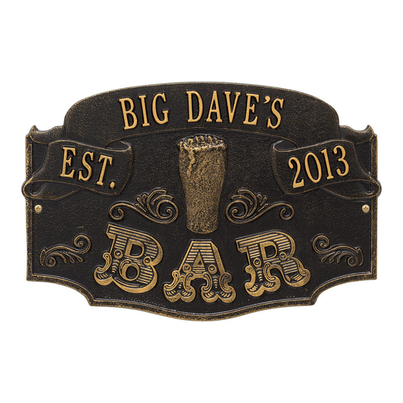 Beer Cap Brew Pub Personalized Metal Plaque with Bottle Opener ...
