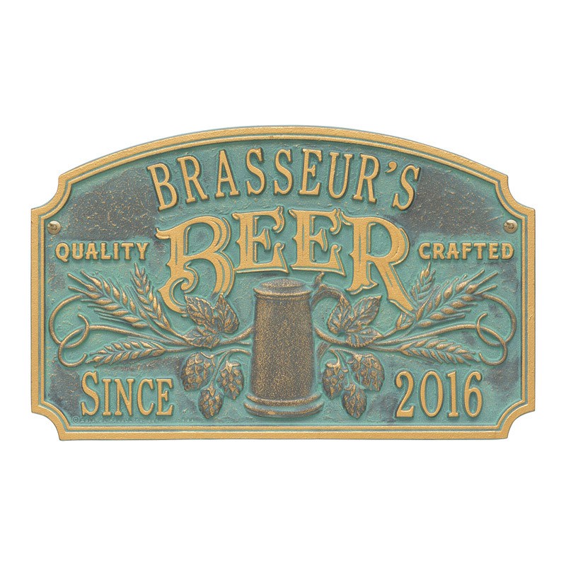 Quality Crafted Beer Plaque Personalized Metal Home Bar Sign ...