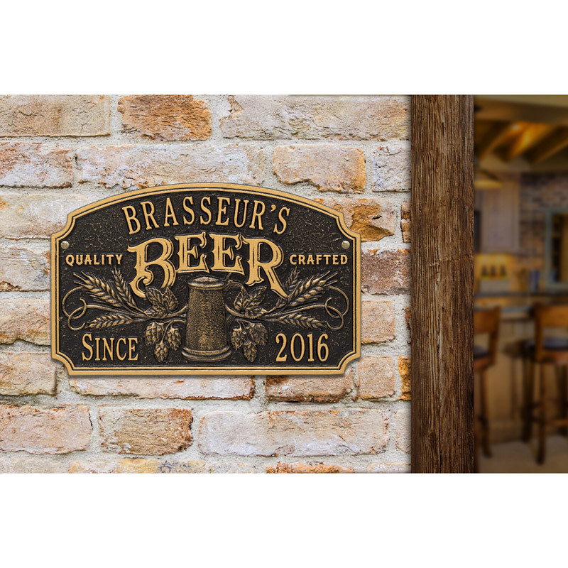 Quality Crafted Beer Plaque Personalized Metal Home Bar Sign ...