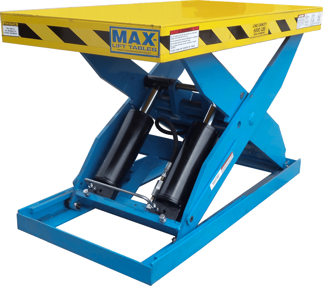 MAX WIDE BASE SCISSOR LIFT 72X60 2K CAPACITY 43" PLATFORM HEIGHT - Ballymore Safety Products
