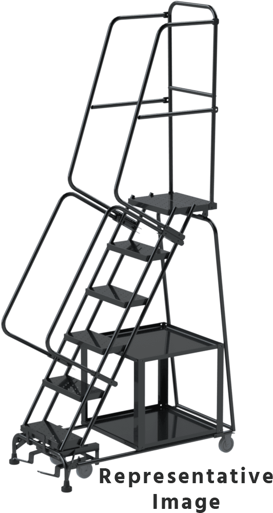 Stock Picking Ladders, CALOSHA, 12 Step, 32 in Wide Base, 14 in Deep ...