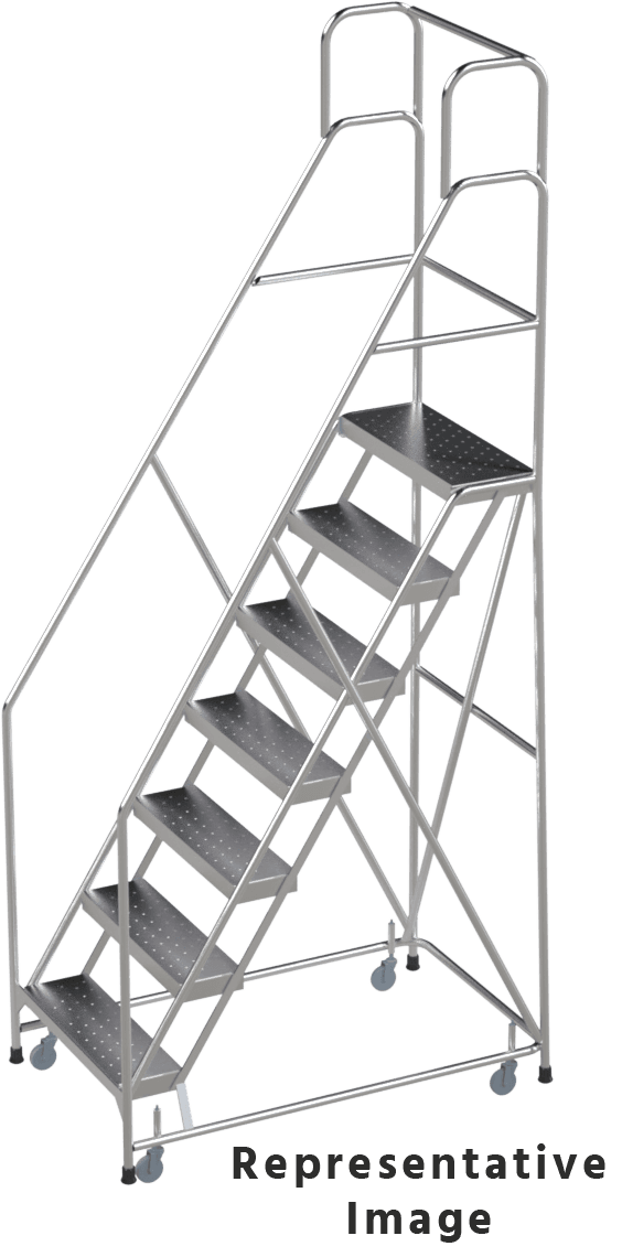 Aluminum Ladders, CALOSHA, 7 Step, 30 In Wide Base, 10 in Deep Top Step ...