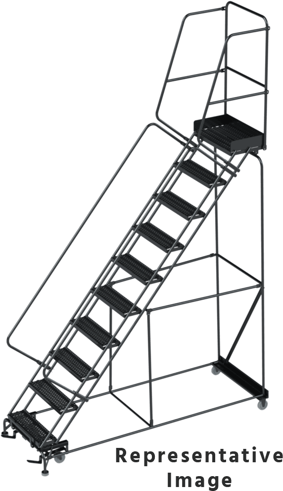 50 Degree Slope Walk Down Ladders, CALOSHA, 50° Incline, 10 Step, 32 In ...