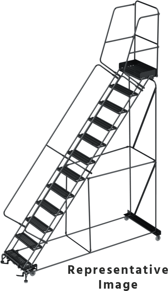 50 Degree Slope Walk Down Ladders, CALOSHA, 50° Incline, 12 Step, 32 In ...