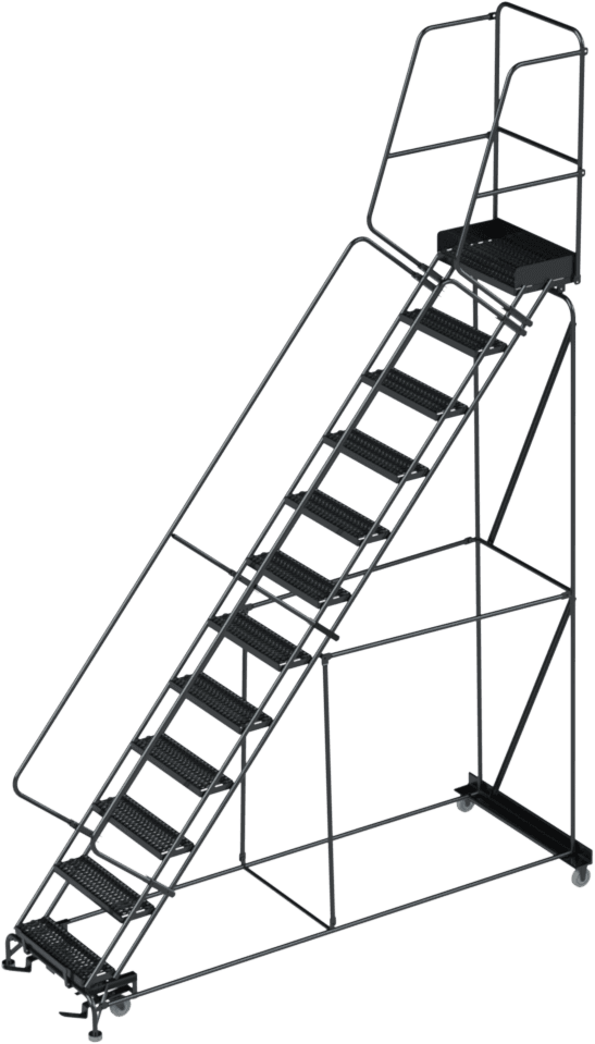 50 Degree Slope Walk Down Ladders, CALOSHA, 50° Incline, 12 Step, 32 In ...
