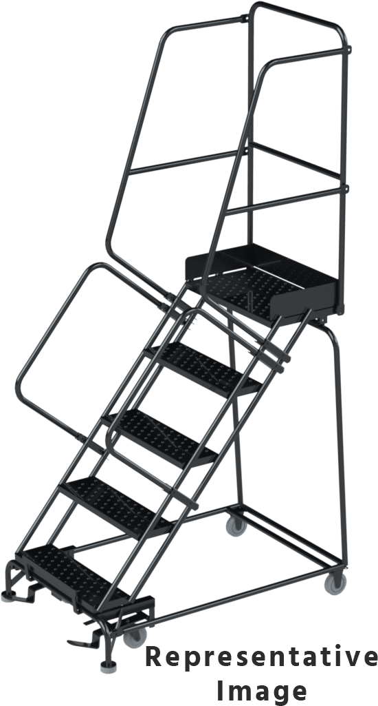 50 Degree Slope Walk Down Ladders, CALOSHA, 50° Incline, 5 Step, 32 In ...