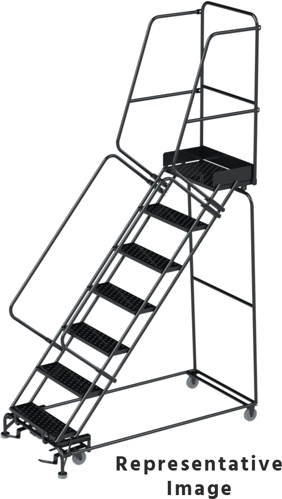 50 Degree Slope Walk Down Ladders, CALOSHA, 50° Incline, 7 Step, 24 In ...