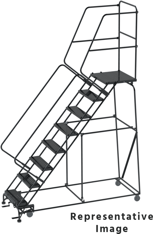50 Degree Slope Walk Down Ladders, CALOSHA, 50° Incline, 8 Step, 32 In ...