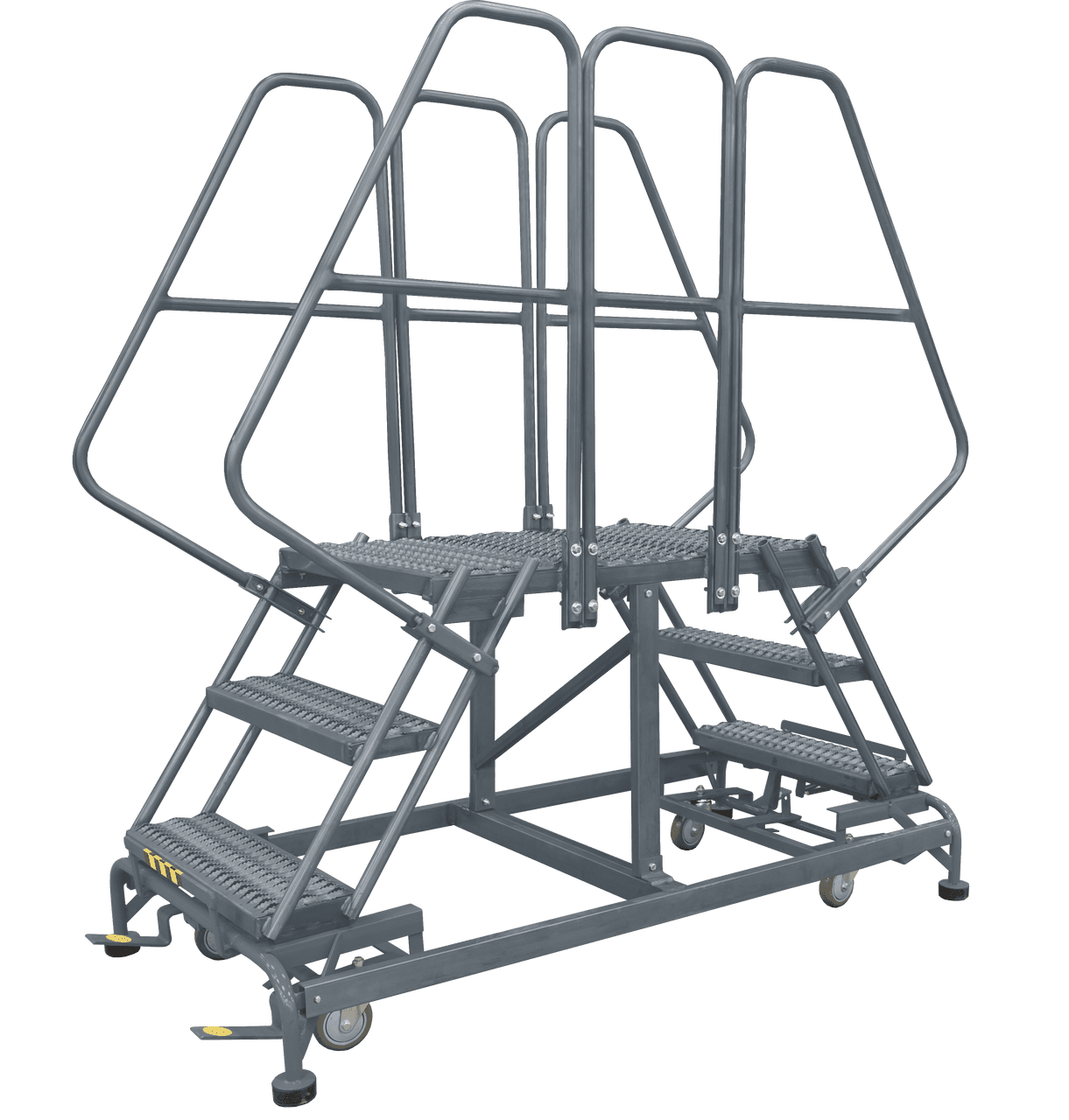 Double Entry Work Platforms with Handrails, 4 Step, 33 In Wide Base, 72 ...