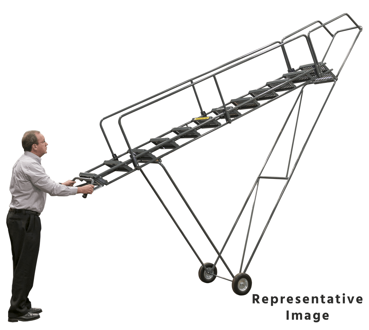 Fold-N-Store Ladders, 10 Step, 30 In Wide Base, 14 Deep Top Step ...