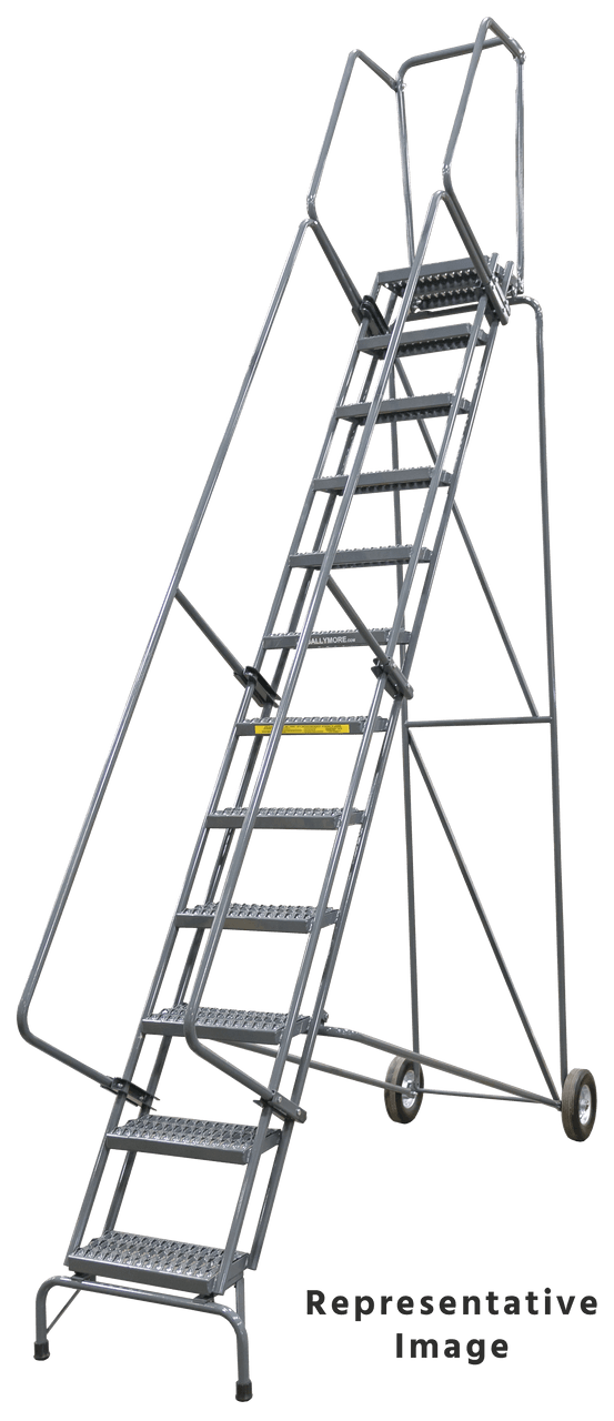 Fold-N-Store Ladders, 10 Step, 30 In Wide Base, 14 Deep Top Step ...