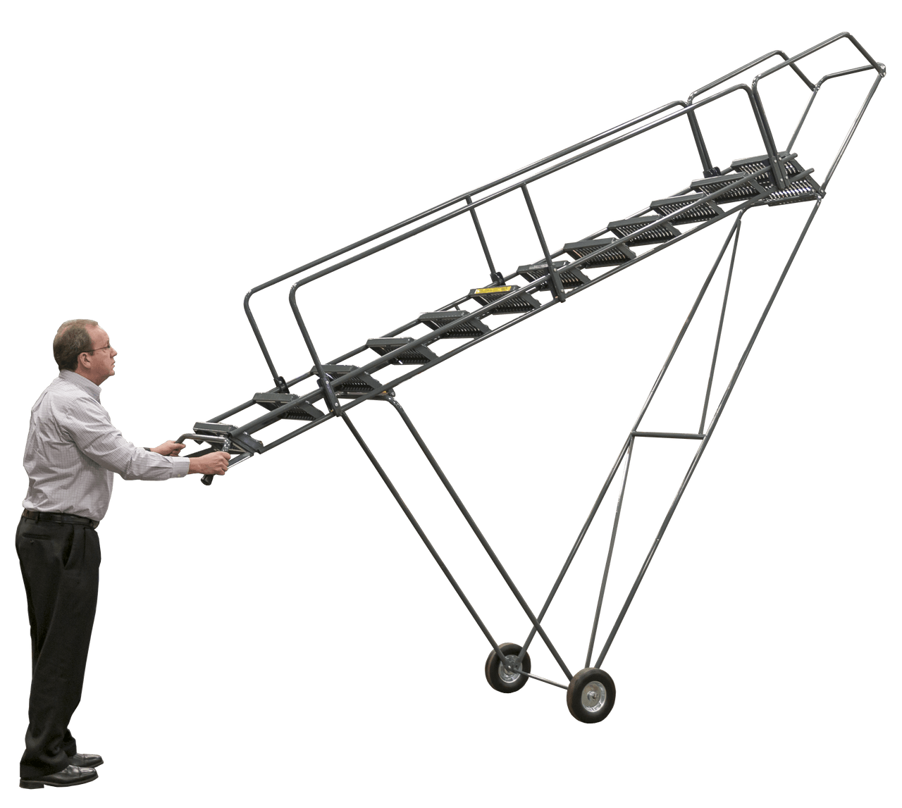 Fold-N-Store Ladders, 11 Step, 30 In Wide Base, 14 Deep Top Step ...