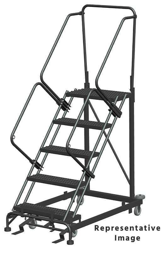 Heavy Duty 50 Degree Slope Ladder, 5 Step, 28 In Deep Top Step, X ...