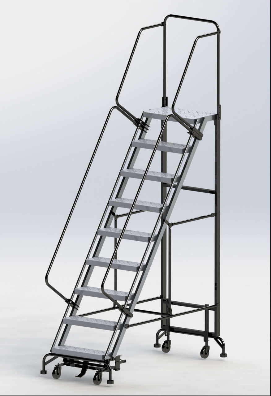9 Step Hybrid Ladder 24" Wide Step with 32" Wide Base - Ballymore ...