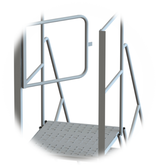 KD 12 Step Steel Rolling Ladder: 120 In Platform Height, 30 In Platform ...