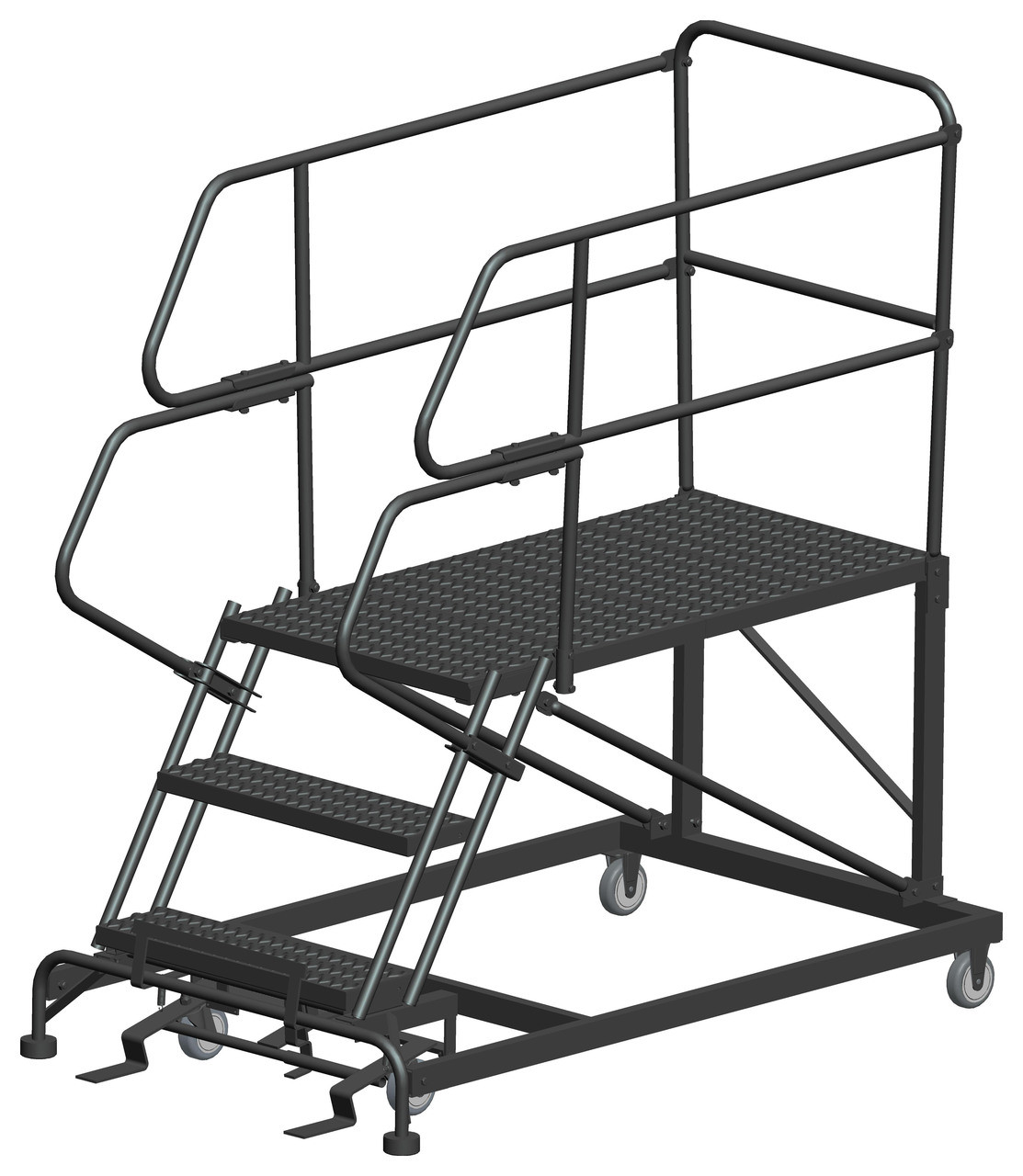 Single Entry Work Platforms, 3 Step, 38" Wide Base, 48" Deep Platform ...