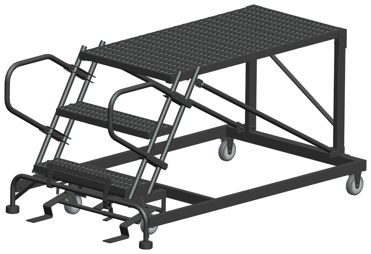 Single Entry Work Platforms, 3 Step, No Rails, 38" Wide Base, 48" Deep ...