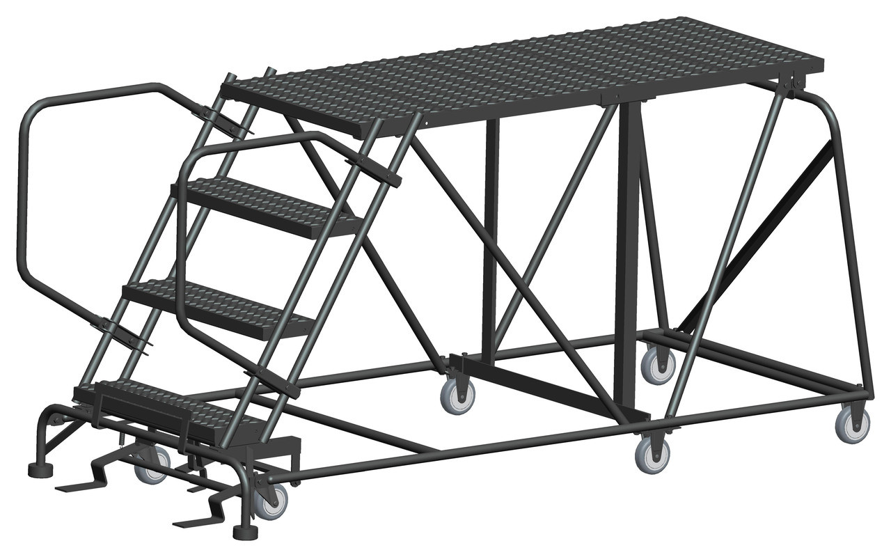 Single Entry Work Platforms, 4 Step, No Rails, 38" Wide Base, 60" Deep ...