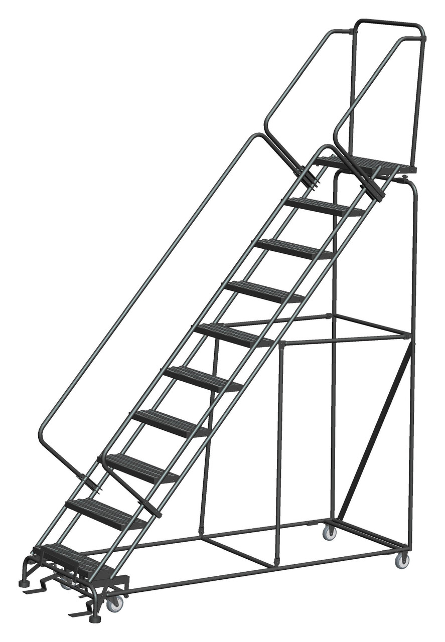 50 Degree Slope Walk Down Ladders, 10 Step, 32 In Wide Base, 14 in Deep ...