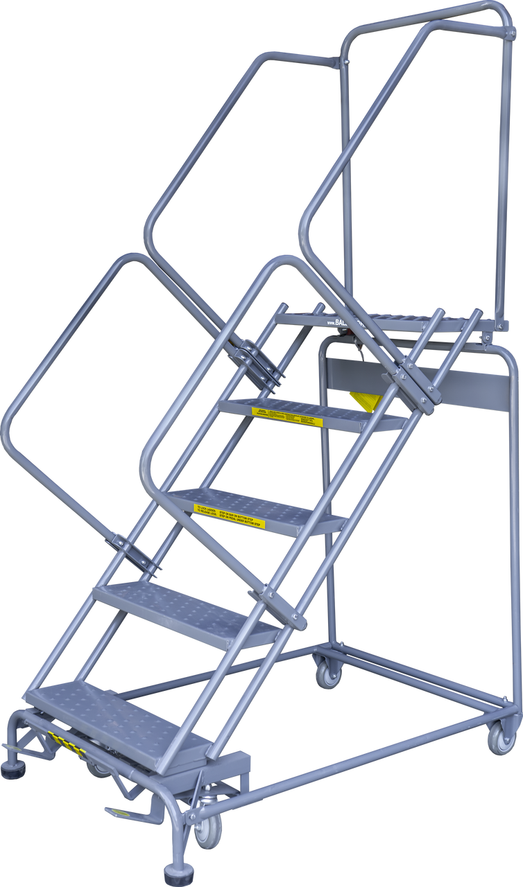 50 Degree Slope Walk Down Ladders, 5 Step, 32 In Wide Base, 14 in Deep ...
