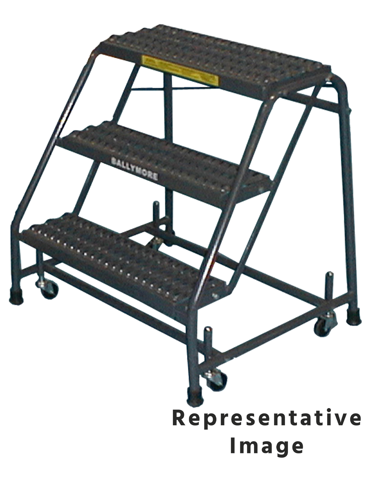 Spring Loaded Caster Ladders, 4 Step, No Rails 20" Wide Base, 28" Deep ...