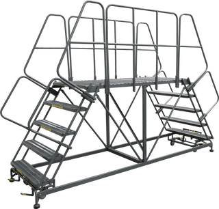 Double Entry Work Platforms with Handrails, 3 Step, 33 In Wide Base, 60 ...