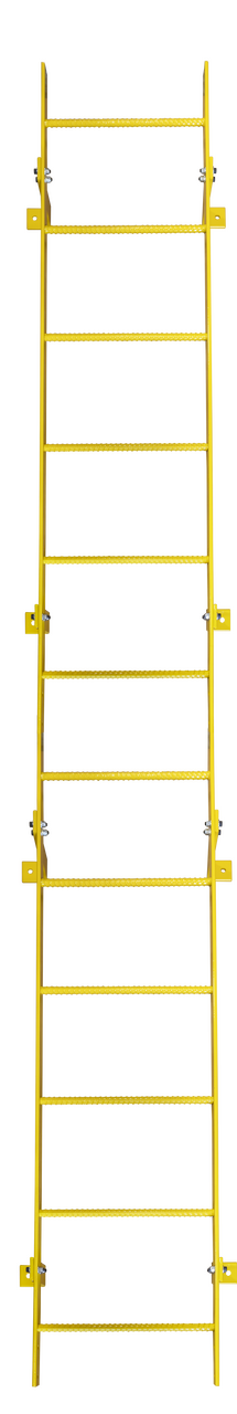 Tri-Arc Fixed Ladder: 10 Ft, 10 Ft Top Step Height, 11 Steps, 25 In ...