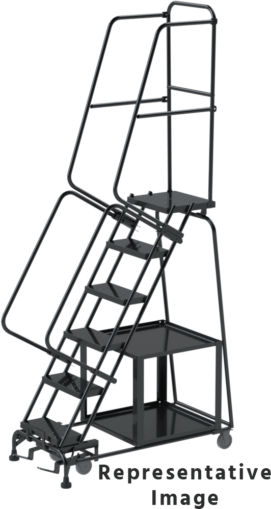 Stock Picking Ladders, 7 Step, 24 in Wide Base, 14 in Deep Top Step ...