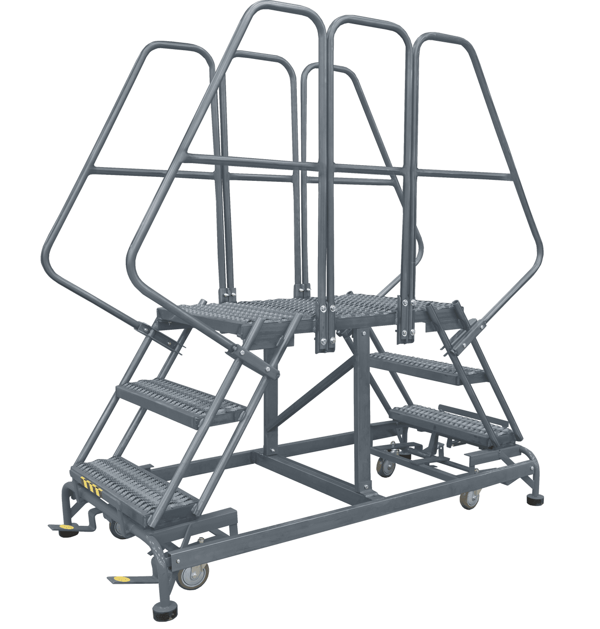 Double Entry Work Platforms with Handrails, 4 Step, 33 In Wide Base, 48 ...