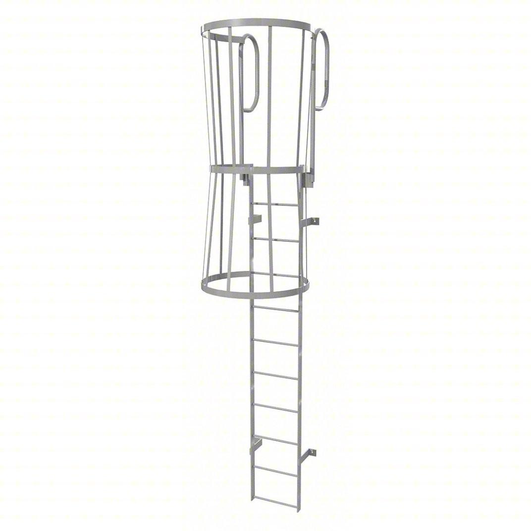 Tri-Arc Fixed Ladder: 10 Ft, 10 Ft Top Step Height, 11 Steps, 25 In ...