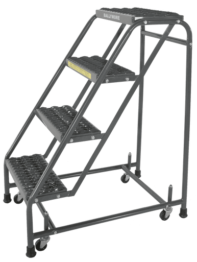 Spring Loaded Caster Ladders, 4 Step, No Rails 20" Wide Base, 10" Deep ...