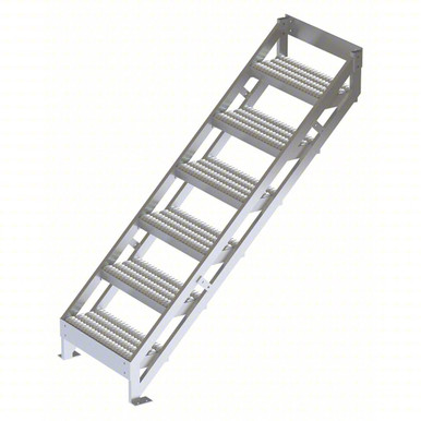 Tri-Arc Ladder: 63 In Top Step Height, 6 Steps, 45° Climbing Angle, 59 ...