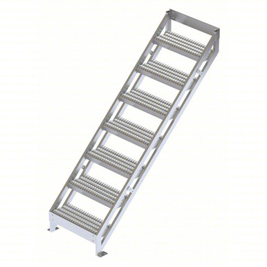 Tri-Arc Ladder: 72 In Top Step Height, 7 Steps, 45° Climbing Angle, 68 ...