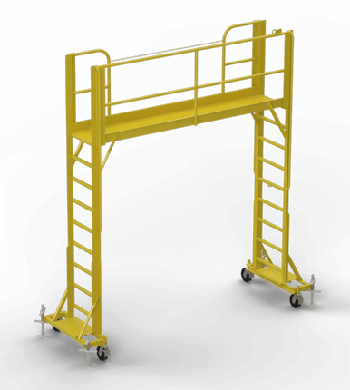 Rolling Work Platform: 7 Steps, 103 in to 115 in, 24 in Platform Wd ...