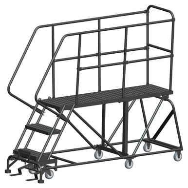 Single Entry Work Platforms, 3 Step, 33" Wide Base, 60" Deep Platform ...