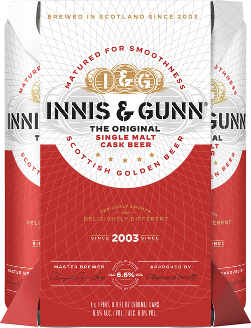 Innis and Gunn Original Single Malt Cask Golden Beer, 4x 500mL Cans ...