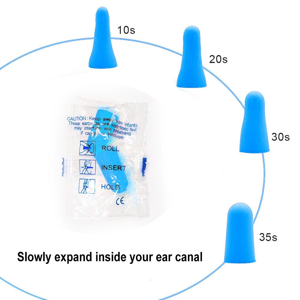 200 Pair Foam Ear Plugs Individually Wrapped Soft 32dB Noise Cancelling ...