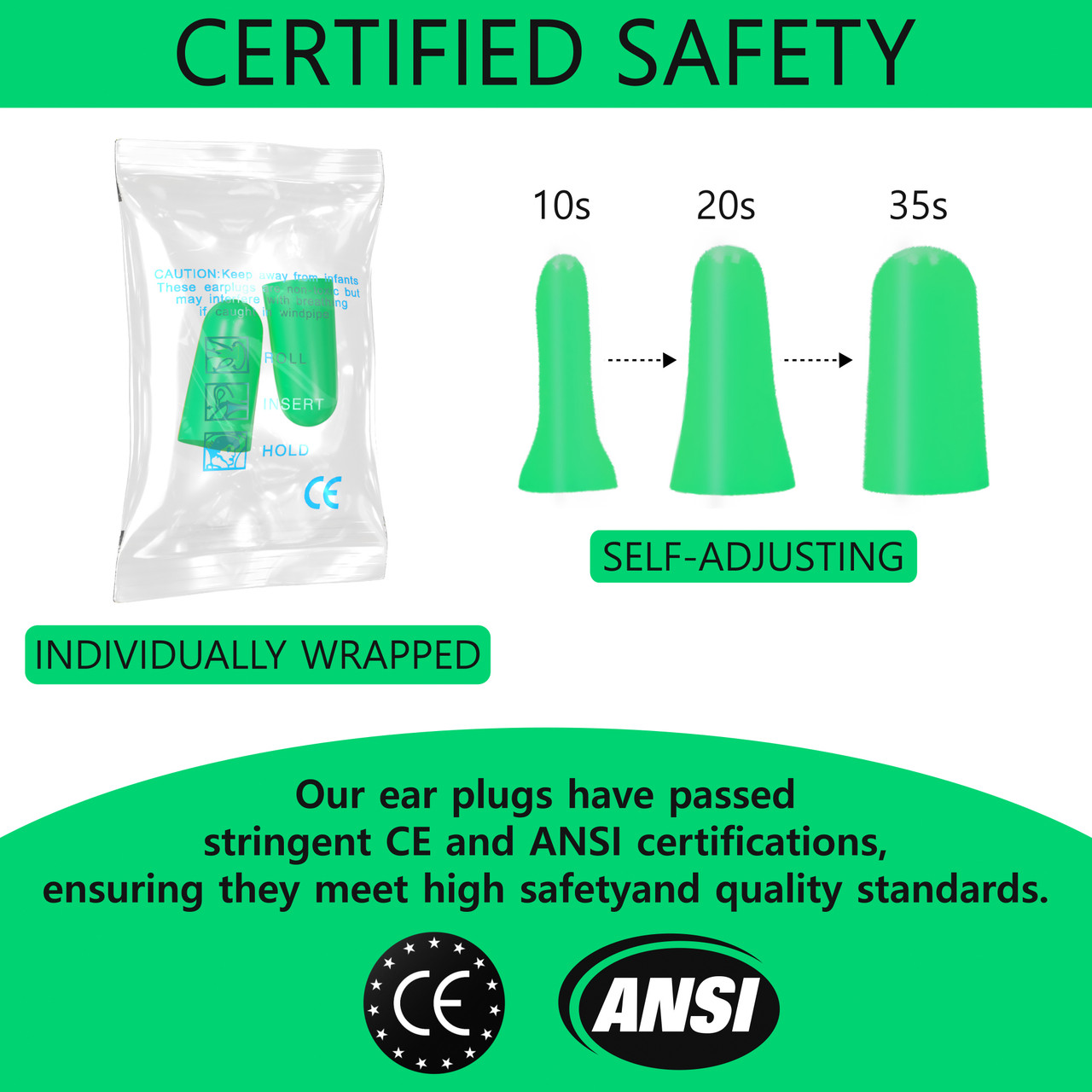 200 Pair Foam Ear Plugs Individually Wrapped Soft 32dB Noise Cancelling ...
